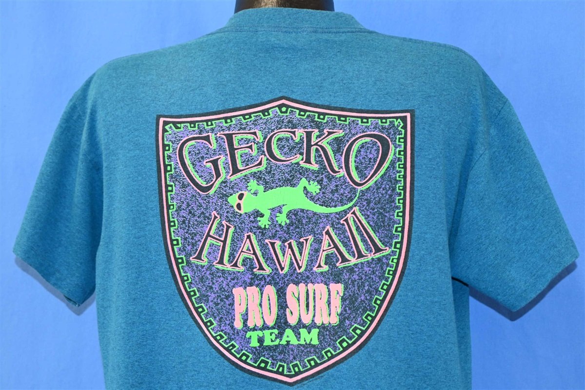 80s Gecko Hawaii Pro Surf Team Neon Brand Logo t-shirt Large – The ...