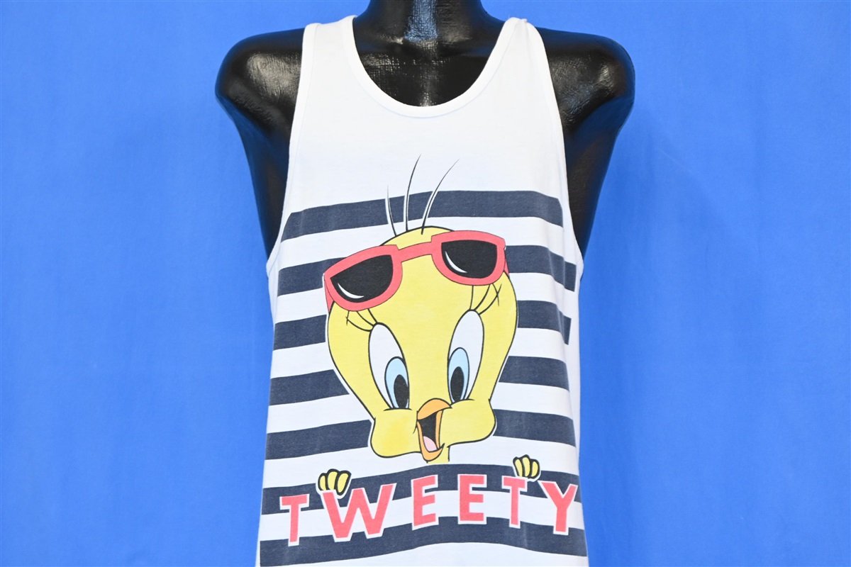 90s Looney Tunes Tweety Bird Striped Tank Cartoon t-shirt Large – The ...