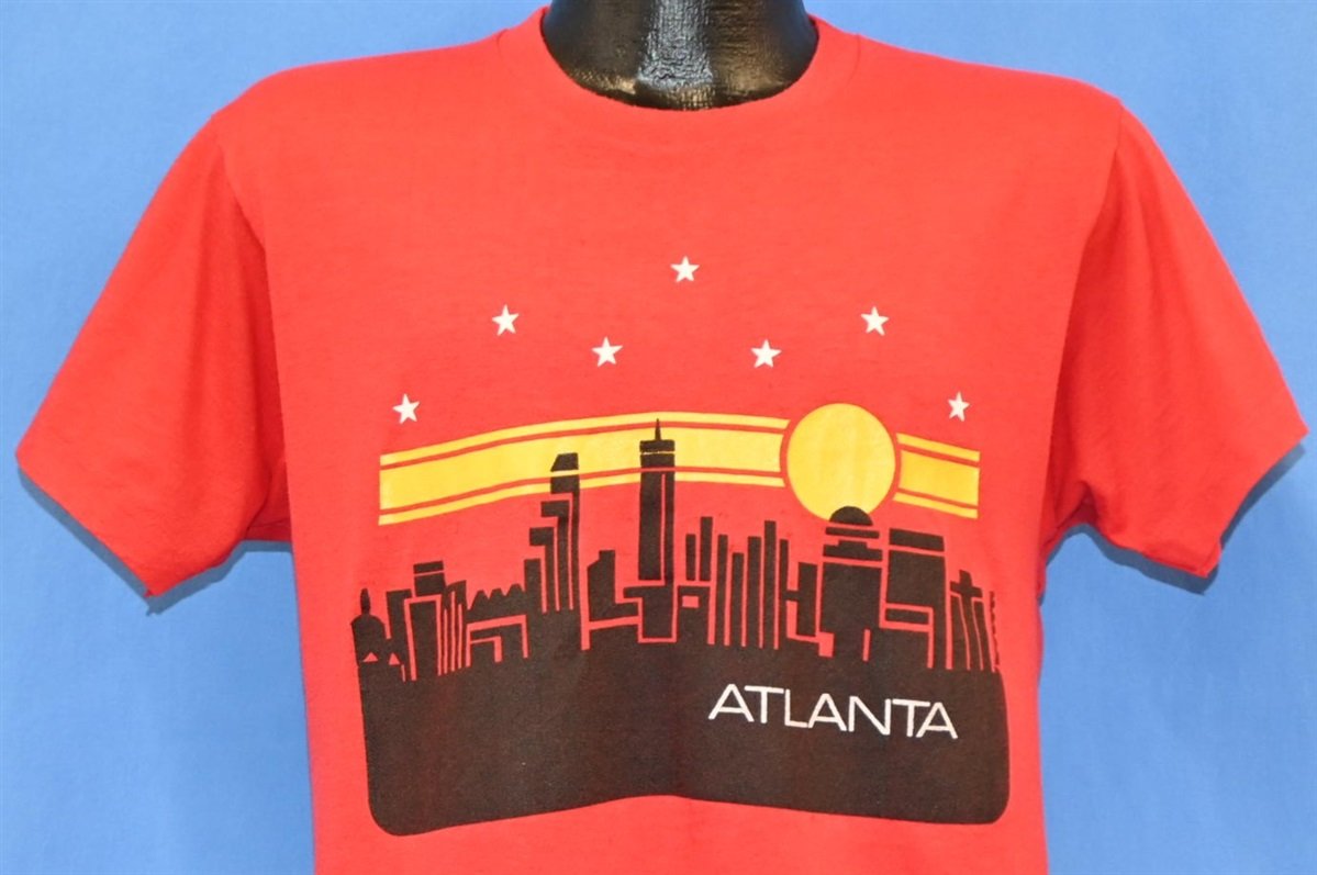 80s Atlanta Skyline City Stars Sunset Truist Plaza t-shirt Large – The ...