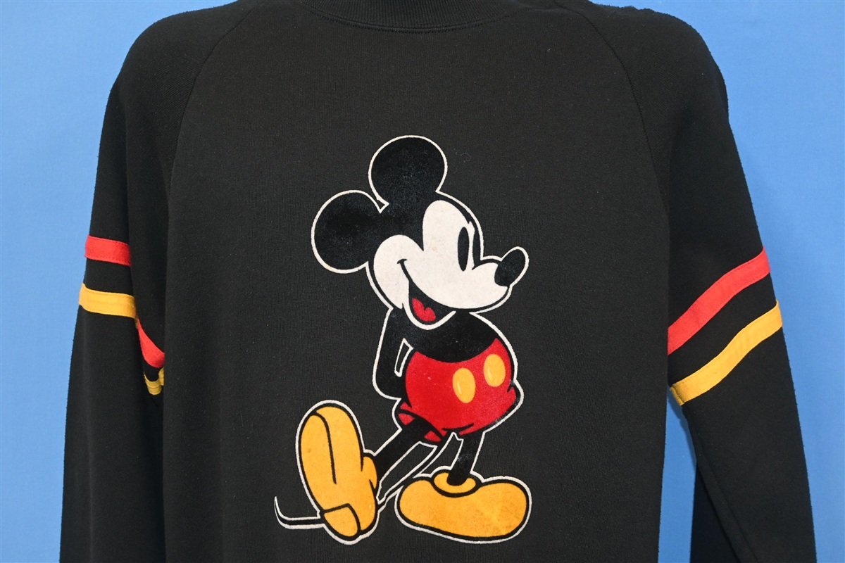 90s Disney Mickey Mouse Flocked Cartoon Sweatshirt Medium – The ...